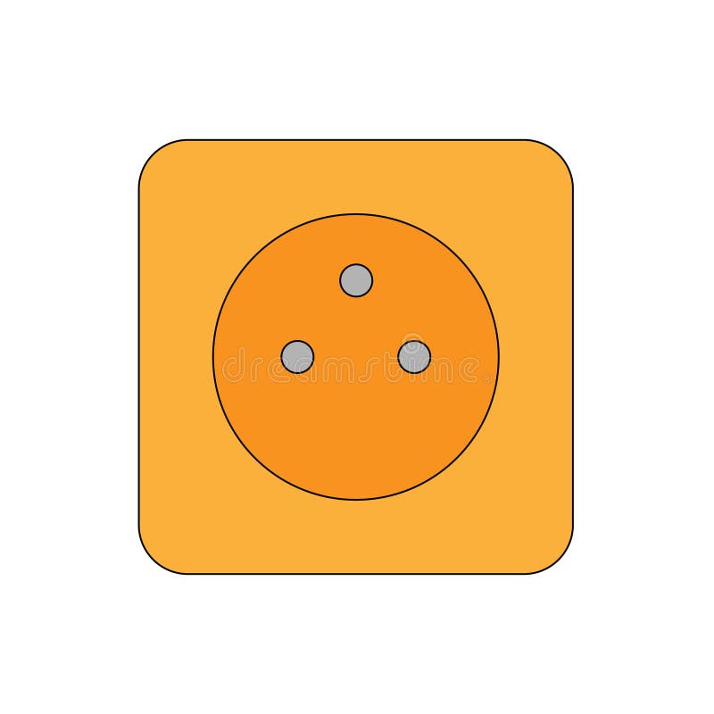 Simple Illustration of Socket Plug Icon Isolated on Background Stock ...