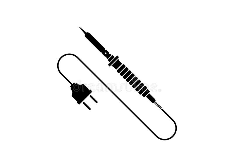 Solder Tool. Simple Illustration in Black and White. Stock Vector ...
