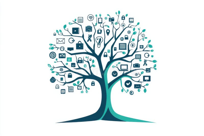 Simple Illustration of a Technology and Innovation Tree Stock ...