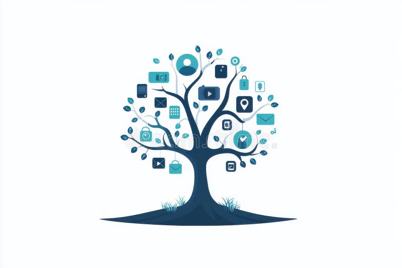 Simple Illustration of a Technology and Innovation Tree Stock ...