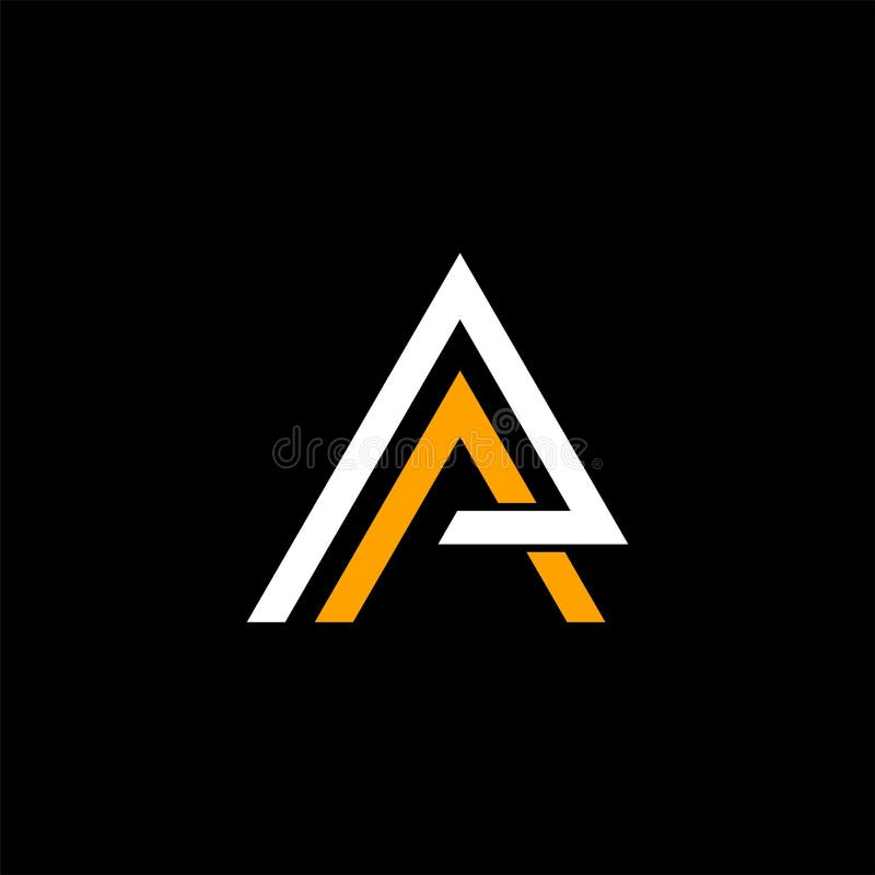 Simple Illustration of a Template Logo AA on a Black Background Stock ...