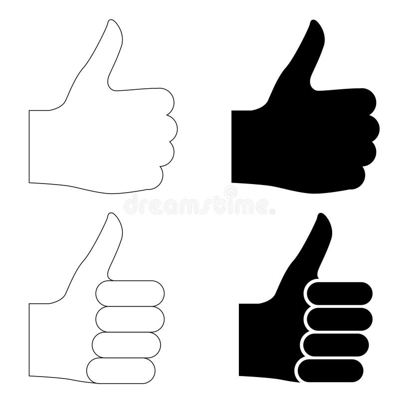 Simple Illustration of Thumbs Up Likes on a White Background Stock ...