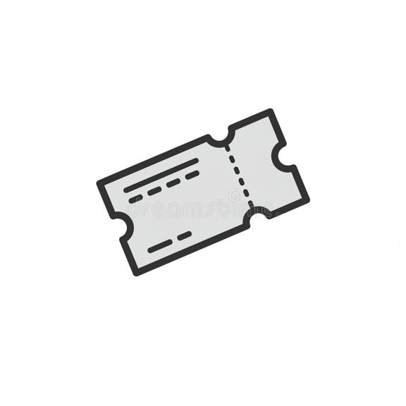 Simple Illustration of a Ticket. the Design Features a Rectangular ...