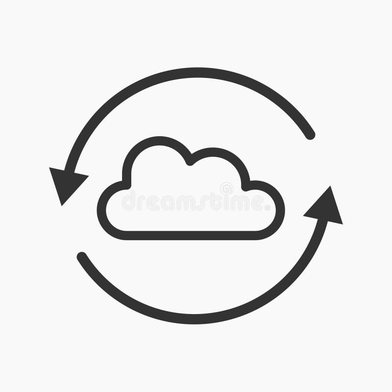 Simple Illustration Ui Cloud Storage Symbol with Arrows Around.Icon ...