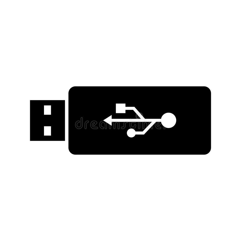 Simple Illustration of Usb Flash Drive Personal Computer Component Icon ...