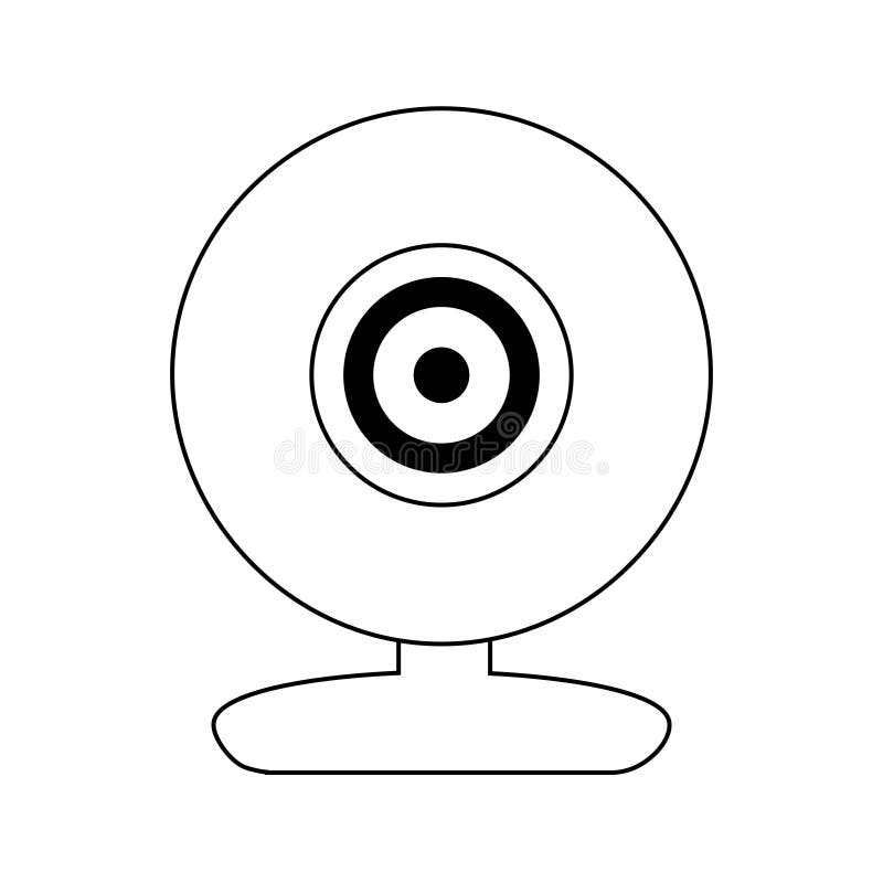 Simple Illustration of Video Camera Personal Computer Component Icon ...