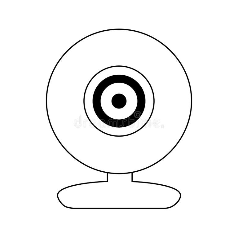 Simple Illustration of Video Camera Personal Computer Component Icon ...