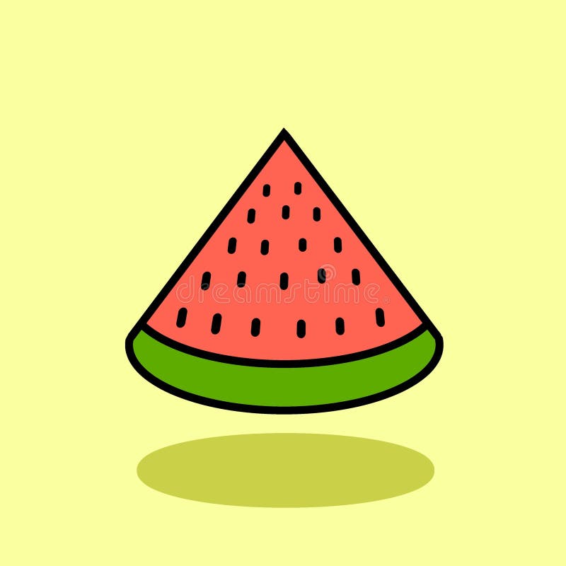 Simple Illustration of a Watermelon Stock Illustration - Illustration ...