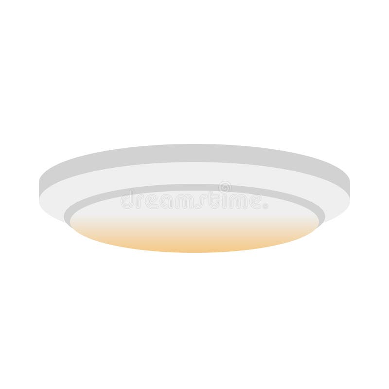 Simple Illustration _ White Ceiling Light, Semi -light Stock ...