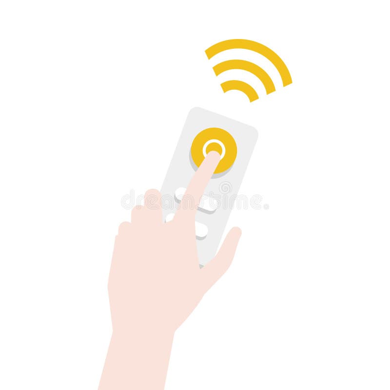 Simple Illustration _ White Remote Control Operation, Hand Stock ...