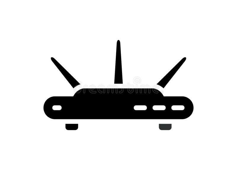 Wi Fi Router. Simple Illustration in Black and White Stock Vector ...