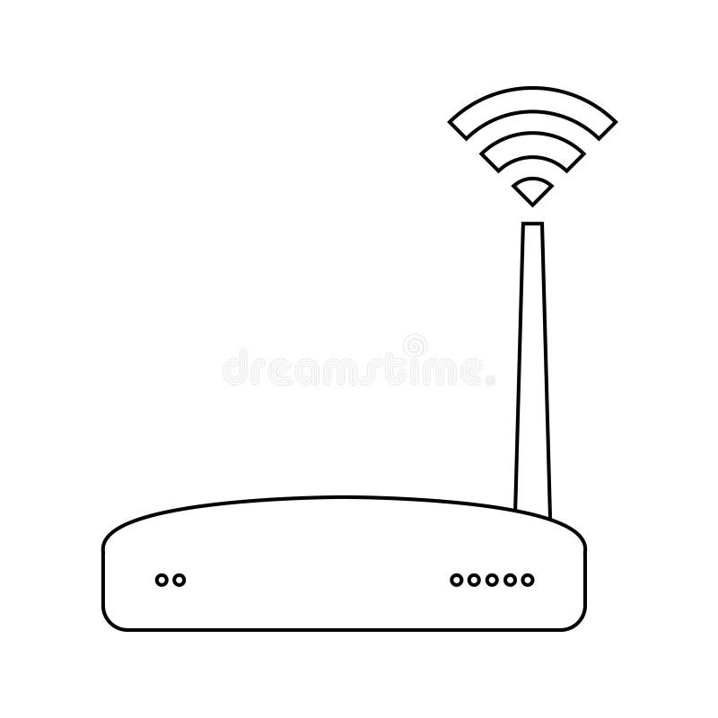 Simple Illustration of Wi-Fi Router Personal Computer Component Icon ... Simple Illustration of Wi-Fi Router Personal Computer Component Icon ...