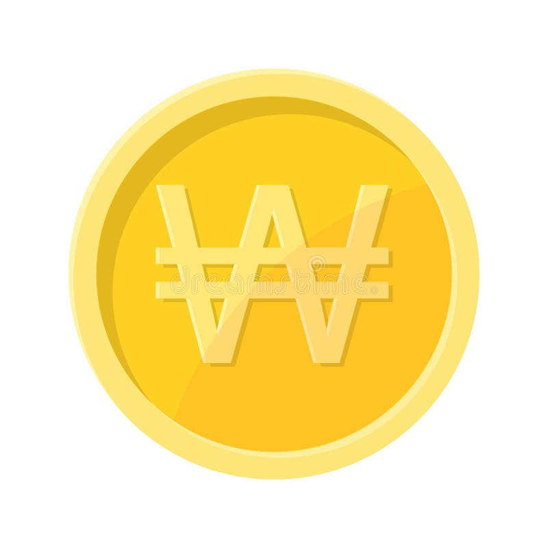 Simple Illustration of Won Coin Concept of Internet Currency Stock ...