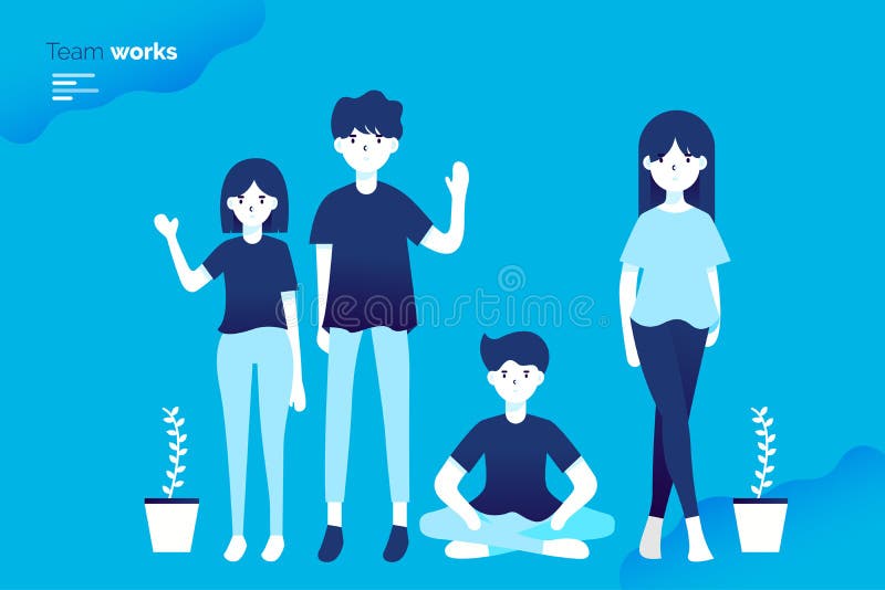 Simple Illustration of Work Team Stock Vector - Illustration of ...
