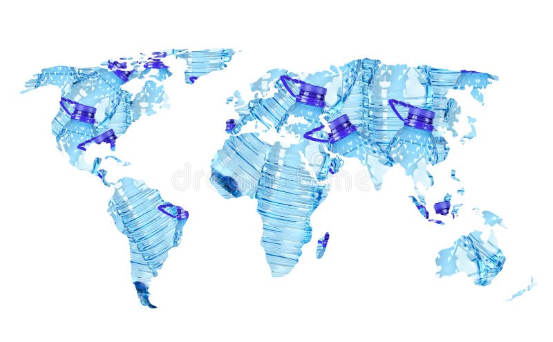 Simple Illustration of the World Map Covered in Plastic Stock Photo ...