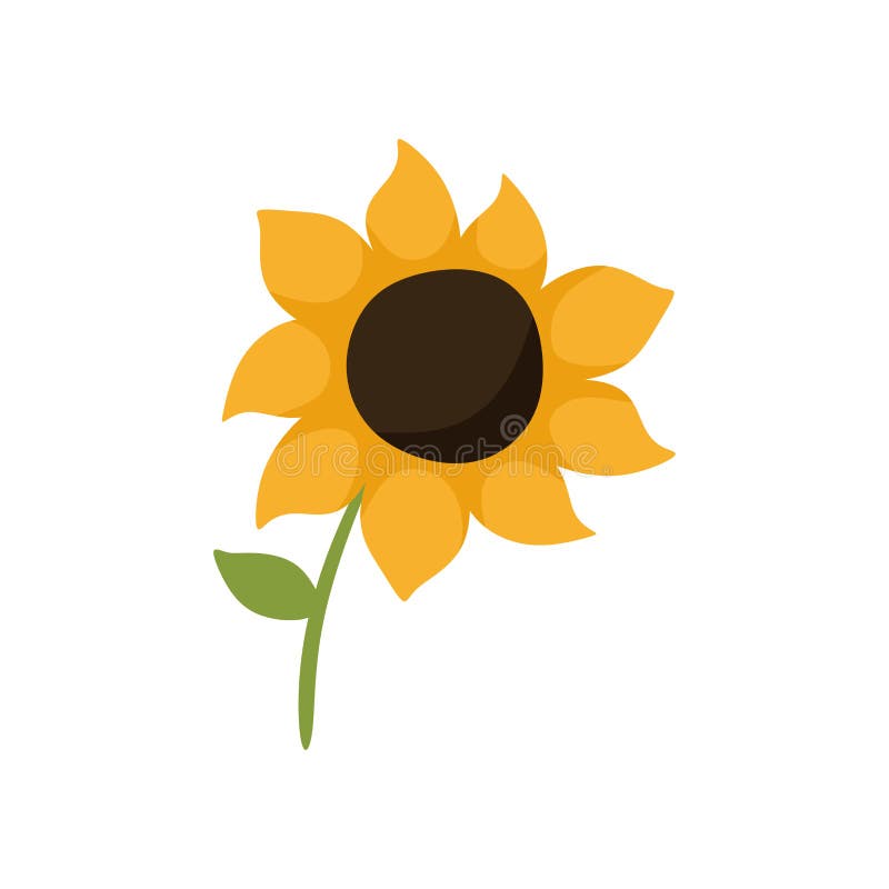 Simple Illustration of Yellow Sunflower Vector Stock Vector ...