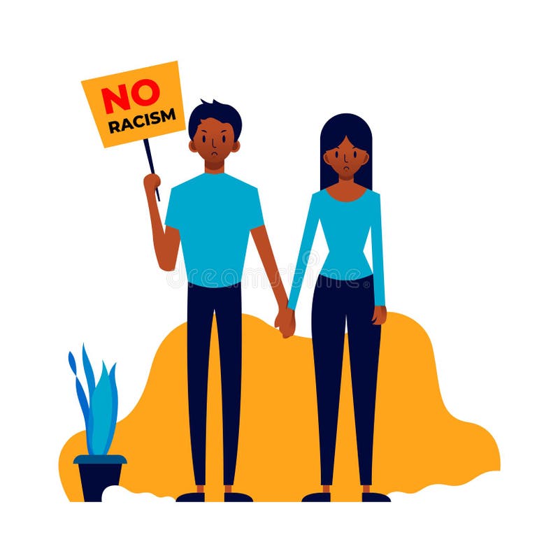 Simple Illustrations on the Theme of Racism, No Racism Stock Vector ...