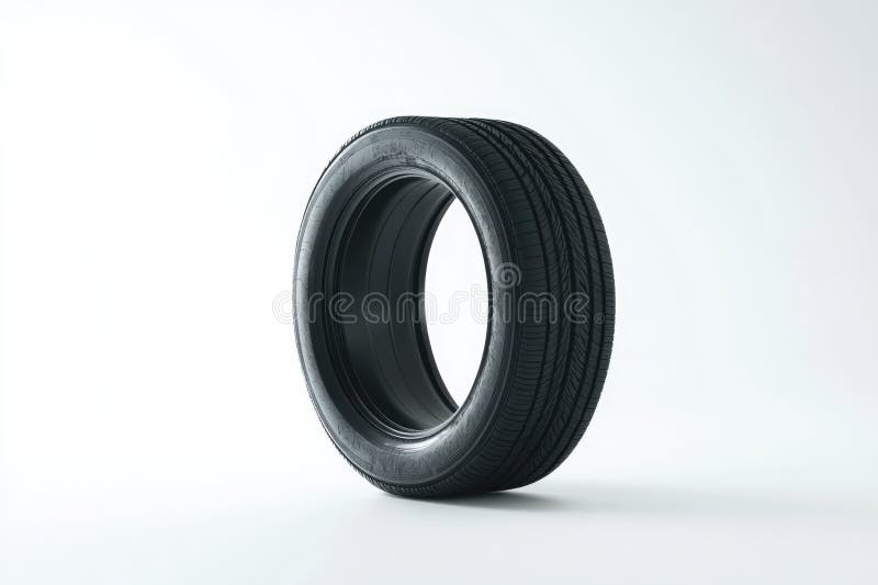 A Simple Image of a Black Tire on a Clean White Surface Stock ...