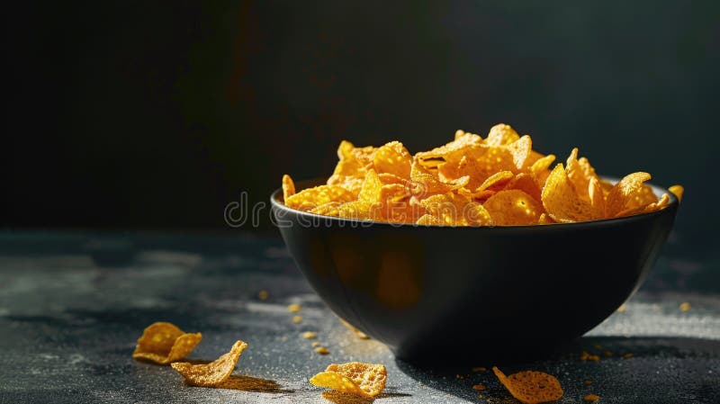A Simple Image of a Bowl of Corn Flakes on a Table. Perfect for ...