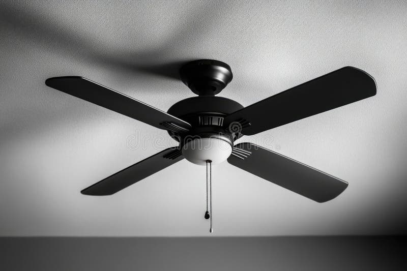 A Simple Image of a Classic Ceiling Fan, Suitable for Use in Interior ...