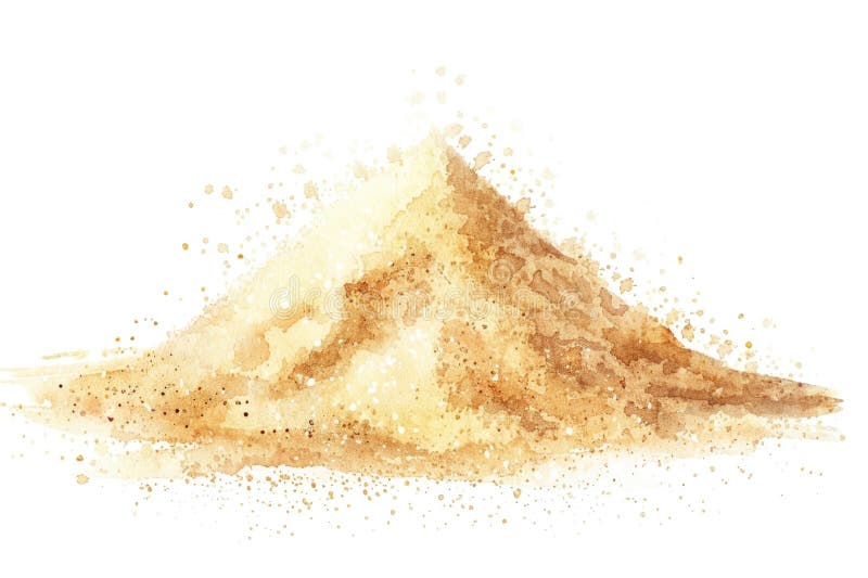 A Simple Image Featuring a Pile of Sand on a White Background Stock ...