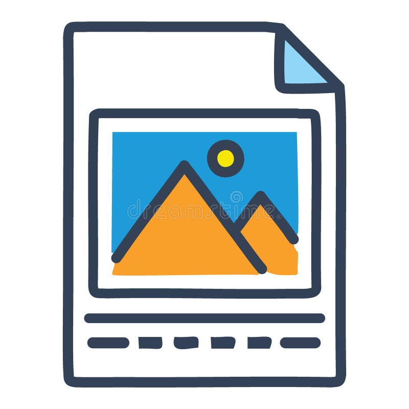Simple Image File Icon. Colorful Line Art Icon of a Simple Picture File ...