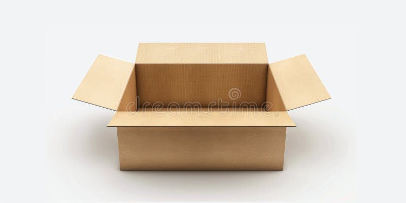 A Simple Image of an Open Cardboard Box on a White Surface. Perfect for ...