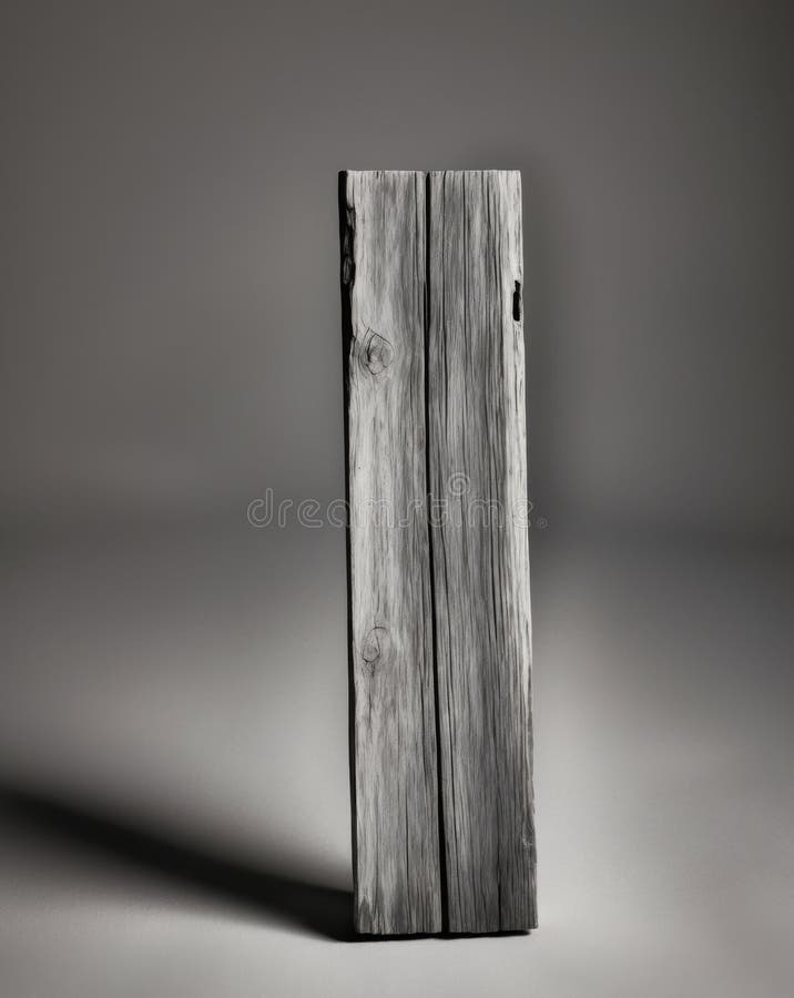 A Simple Image of a Piece of Wood in Black and White. Stock ...