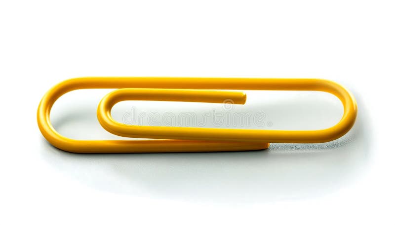Simple Image Showing a Yellow Paperclip, an Everyday Office Supply ...