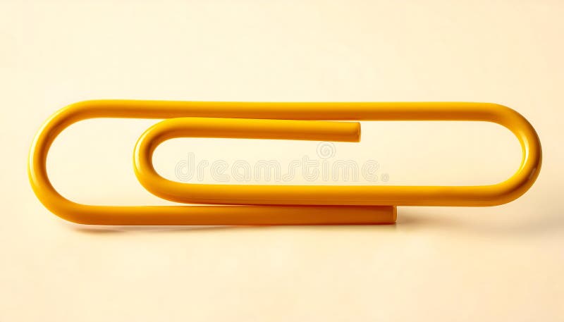 Simple Image Showing a Yellow Paperclip, an Everyday Office Supply ...