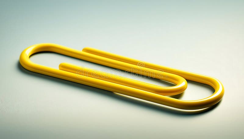 Simple Image Showing a Yellow Paperclip, an Everyday Office Supply ...