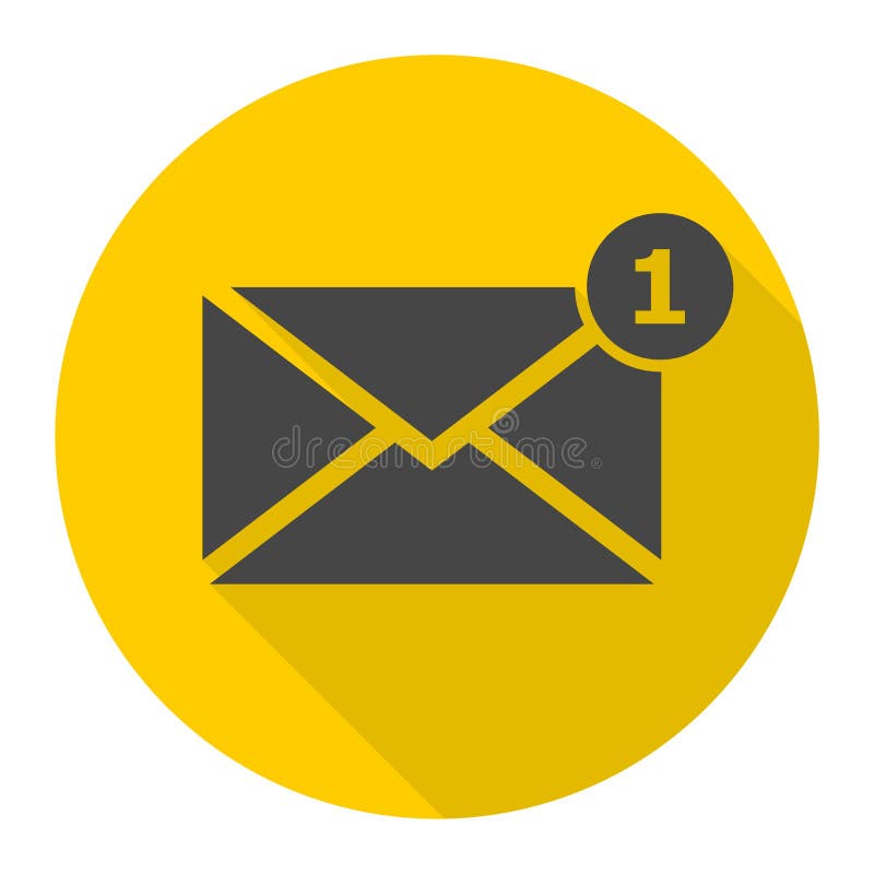 Simple Image Unread Mail Icon with Long Shadow Stock Vector ...