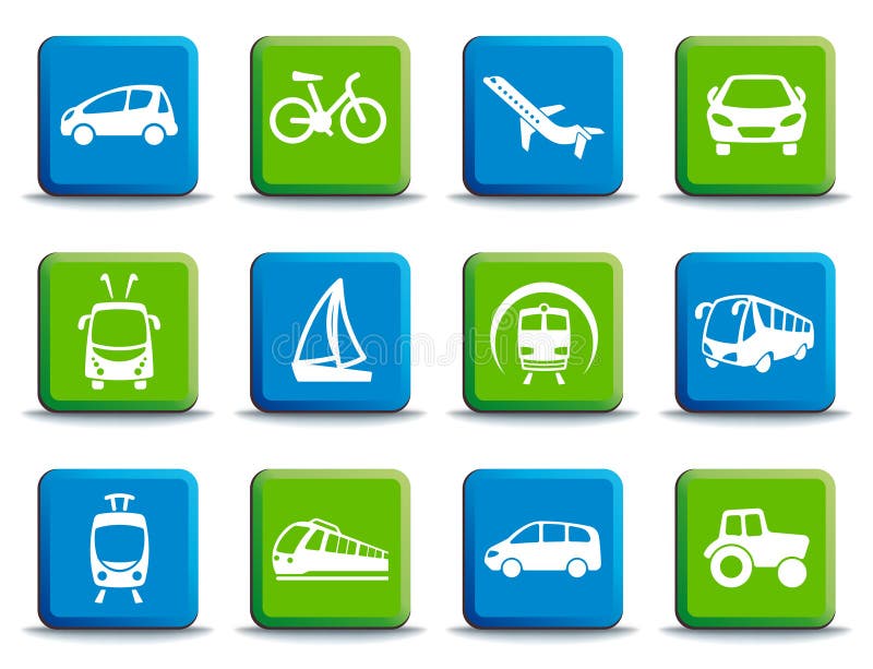 Transport Buttons. Vector Illustration Stock Vector - Illustration of ...