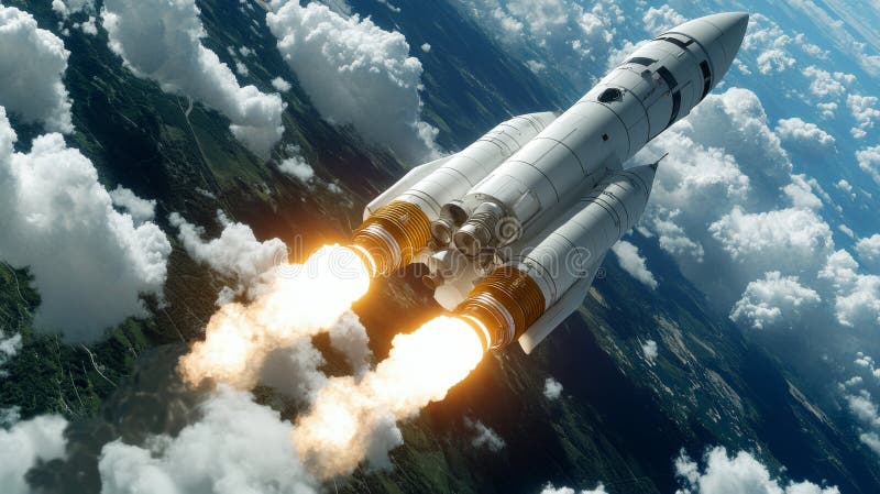 Simple Indian Rocket Launch: Blazing Rise Beneath a Clear Sky Stock ...