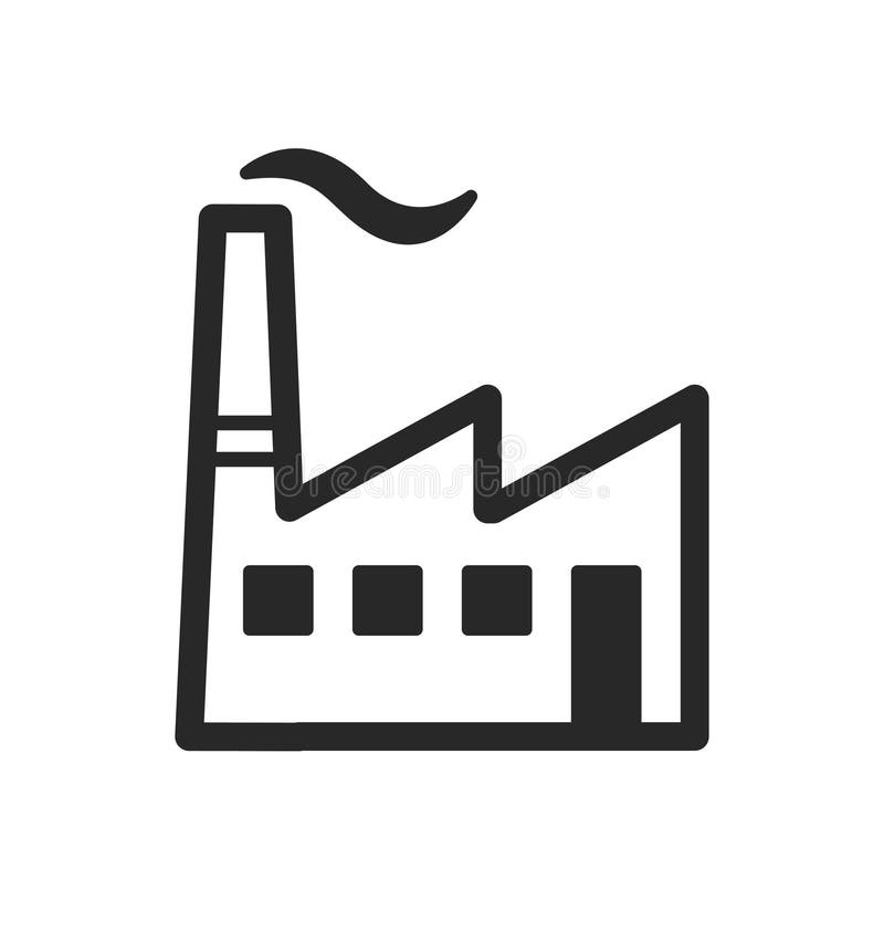Industrial Factory Silhouette Symbol in Cog Stock Vector - Illustration ...