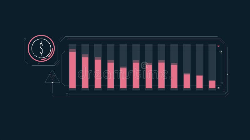 Simple Infographic of Dollar Fall on Alpha Channel. Stock Footage ...