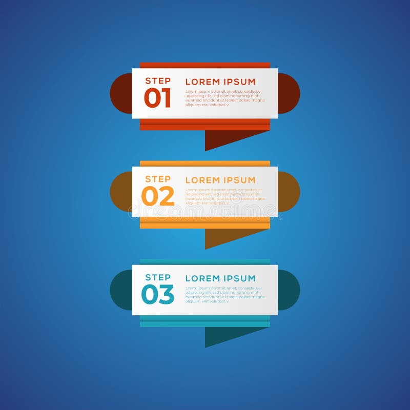 Simple Infographic with 3 Elements. Can Be Used for Workflow Layout ...