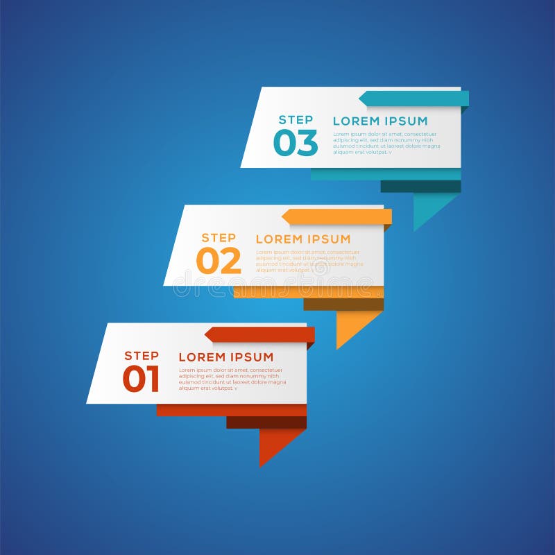 Simple Infographic with 3 Elements Stock Vector - Illustration of blue ...