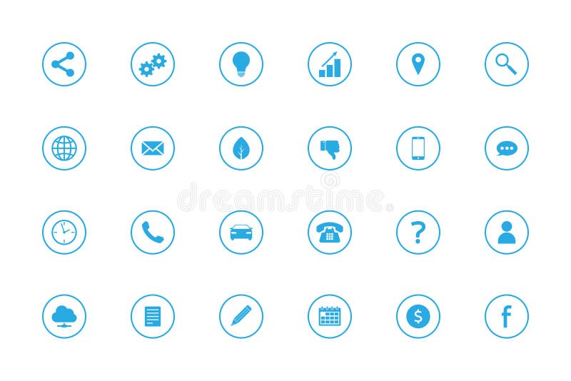 Simple Infographic Icons Set - No. 1 - Sky Blue Stock Vector ...