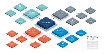 Simple Infographic for Isometric Mind Map Visualization Template Stock ...