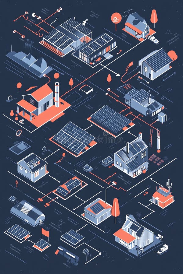 Simple Infographic Layout Showing the Process of Solar Energy ...