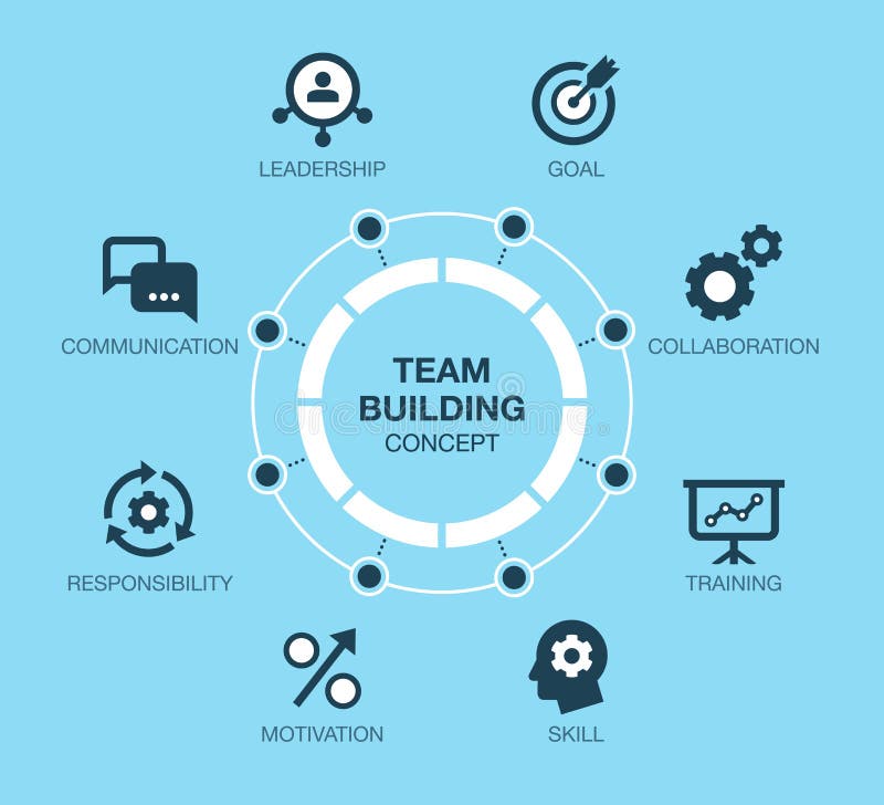 Simple Infographic for Team Building Visualization - Blue Version Stock ...