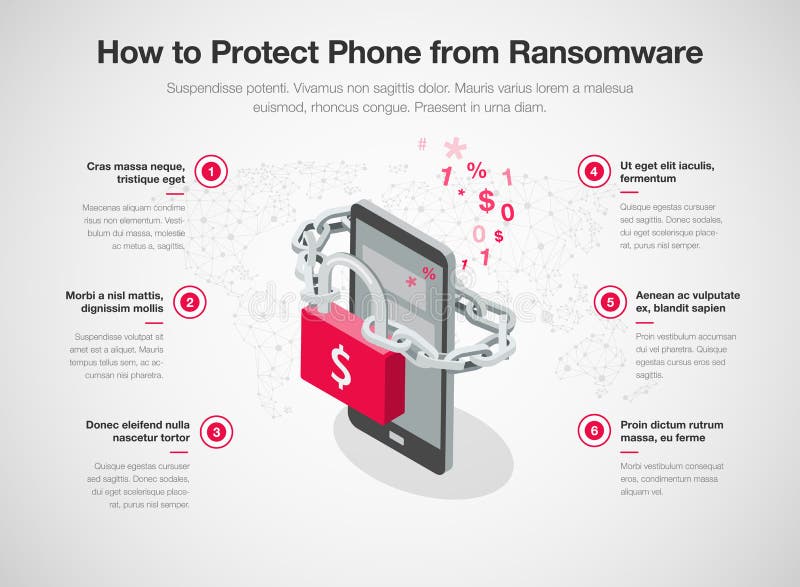 Simple Infographic for 6 Tips How To Protect Phone from Ransomware ...