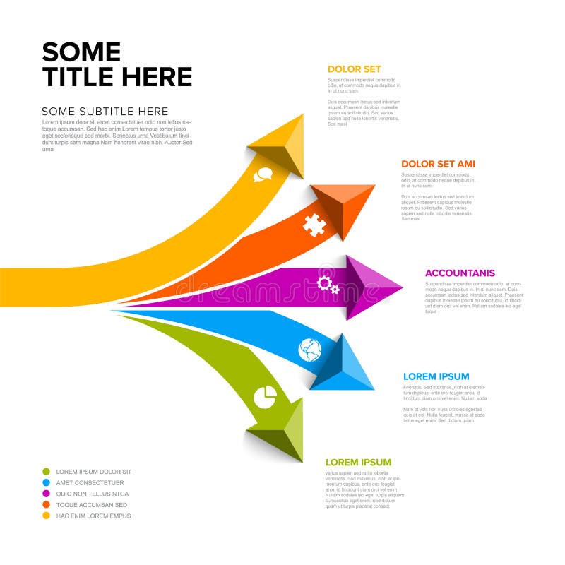 Simple Infographic with Title and Five Arrows Pointing on Element ...
