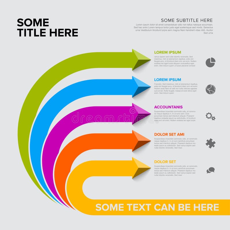 Simple Infographic with Title and Five Smaller Element Option Items ...