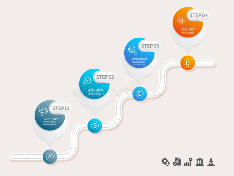 Simple Infographics Timeline Business Workflow Background with Business ...