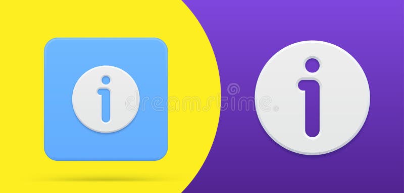 Simple Information 3d Icon Button Set Vector Illustration. Emblem Info ...