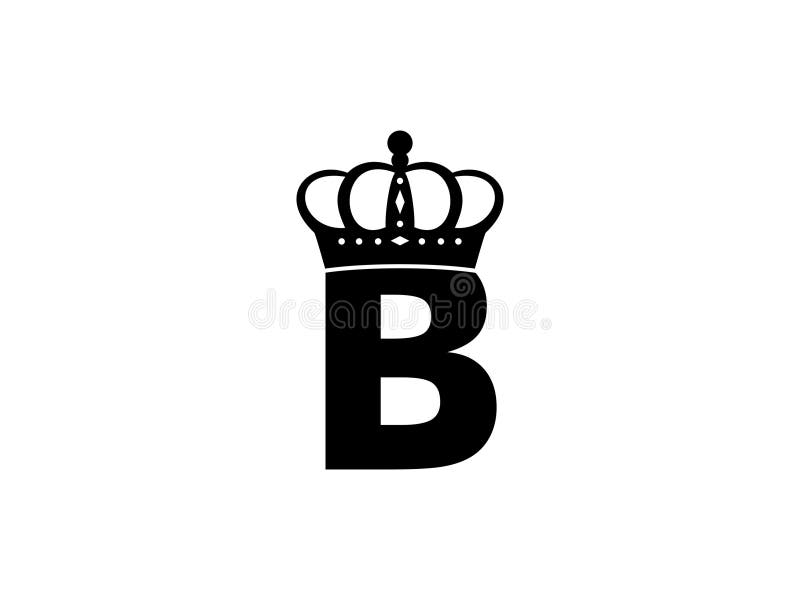 Simple Initial Letter B with Crown Logo. Letter and Crown Vector ...