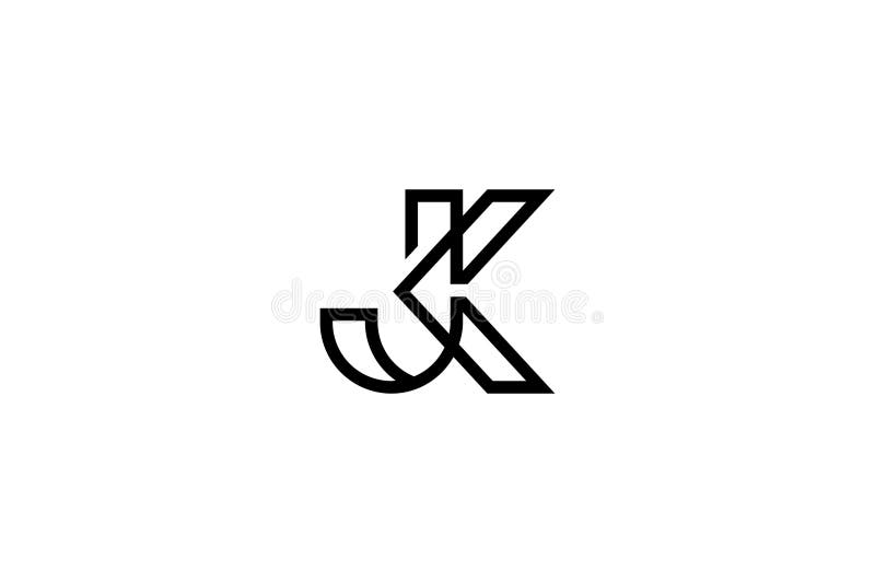 Letter JK or KJ Logo Design Vector Stock Vector - Illustration of ...