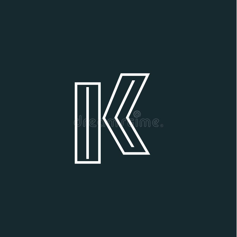 Initial Letter K Logo Design with Line Art Style Stock Vector ...
